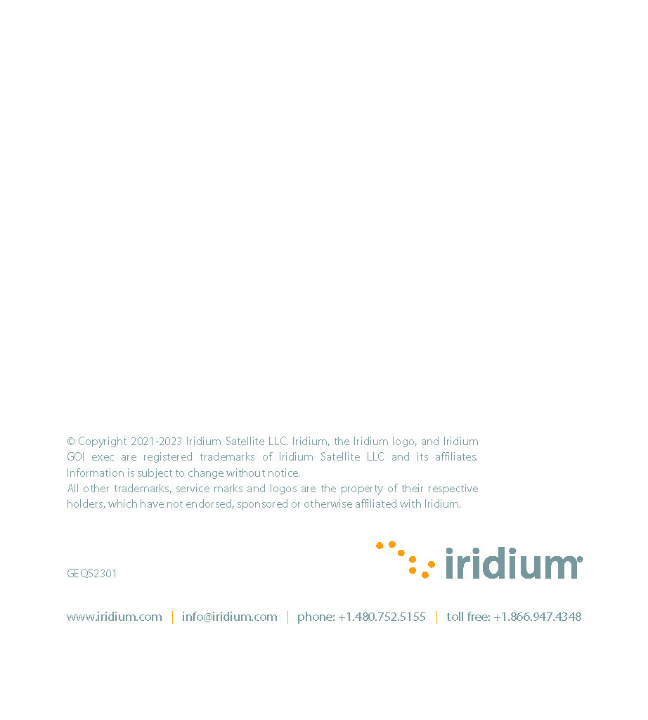 Iridium Go! exec™ Quick Start Guide – SatellitePhoneStore