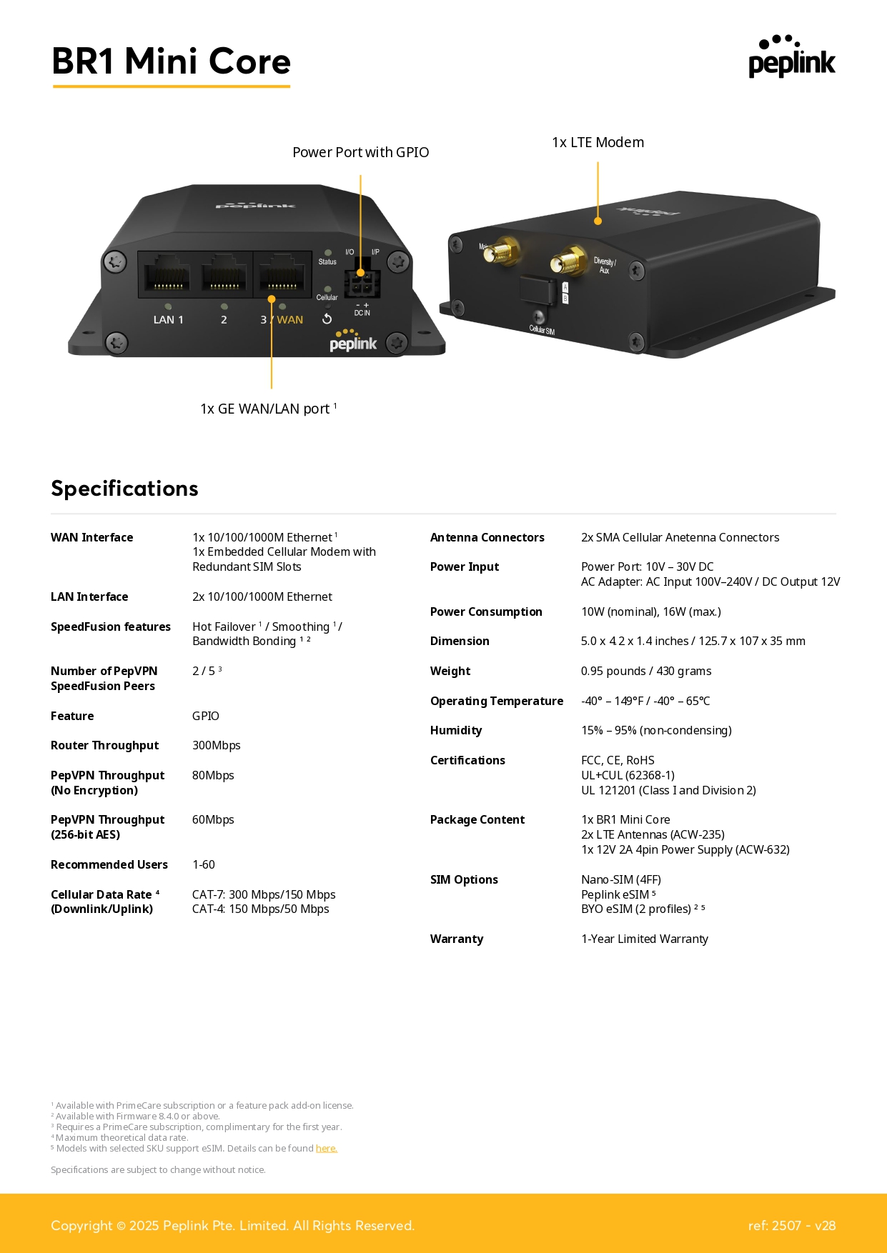 Peplink Max BR1 Mini Core – SatellitePhoneStore