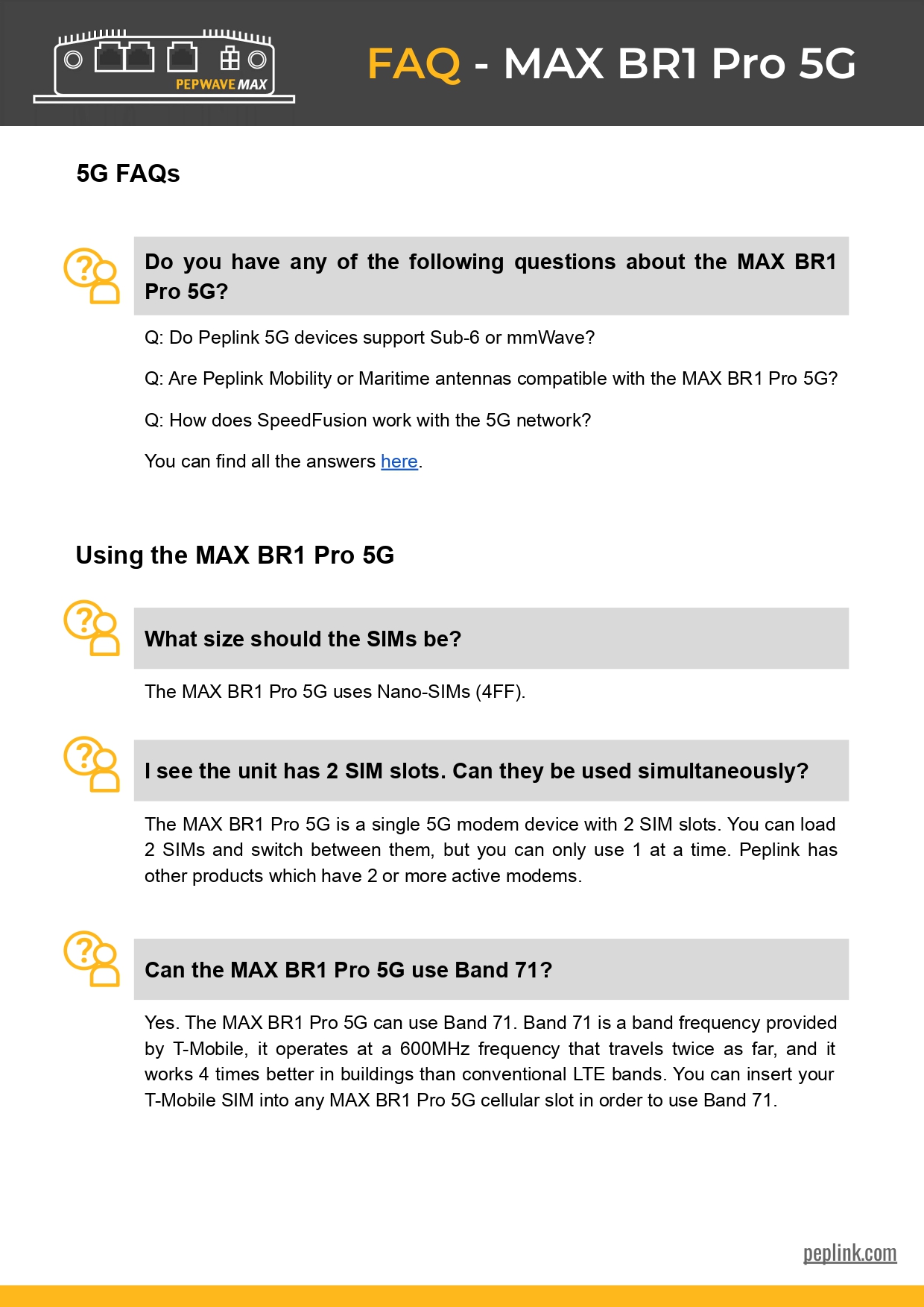 Peplink MAX BR1 Pro 5G FAQ – SatellitePhoneStore