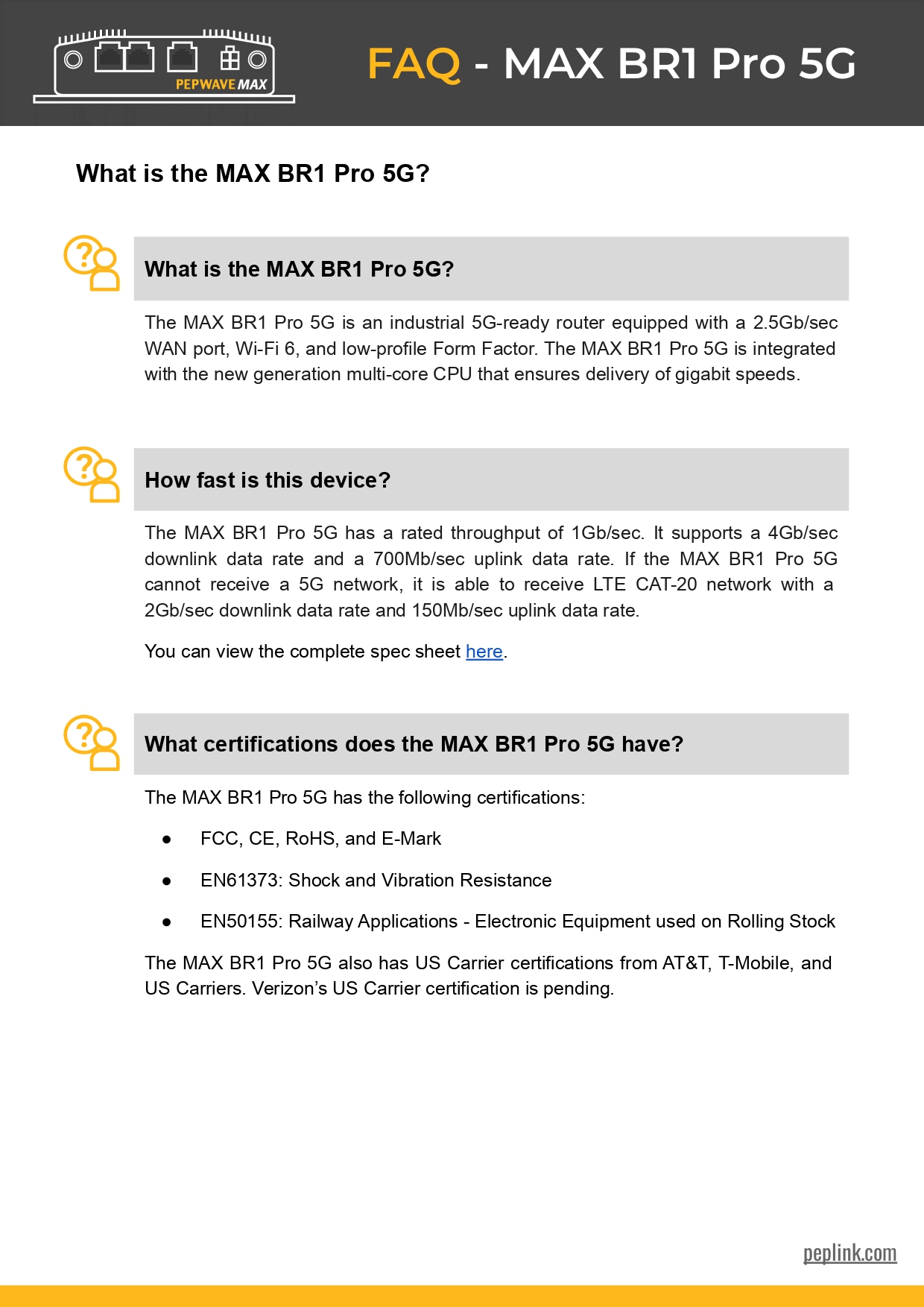 Peplink MAX BR1 Pro 5G FAQ – SatellitePhoneStore