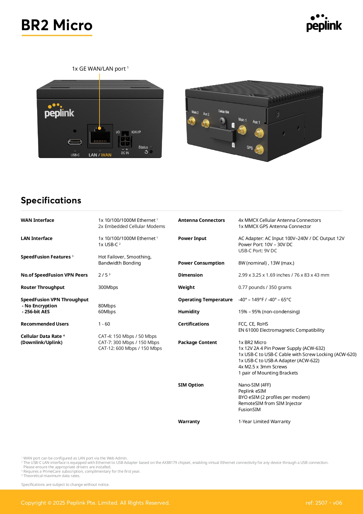 Peplink BR2 Micro – SatellitePhoneStore
